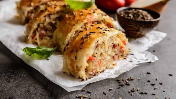 German Krautstrudel: An Easy Savory Phyllo Cabbage Roll - 31 Daily