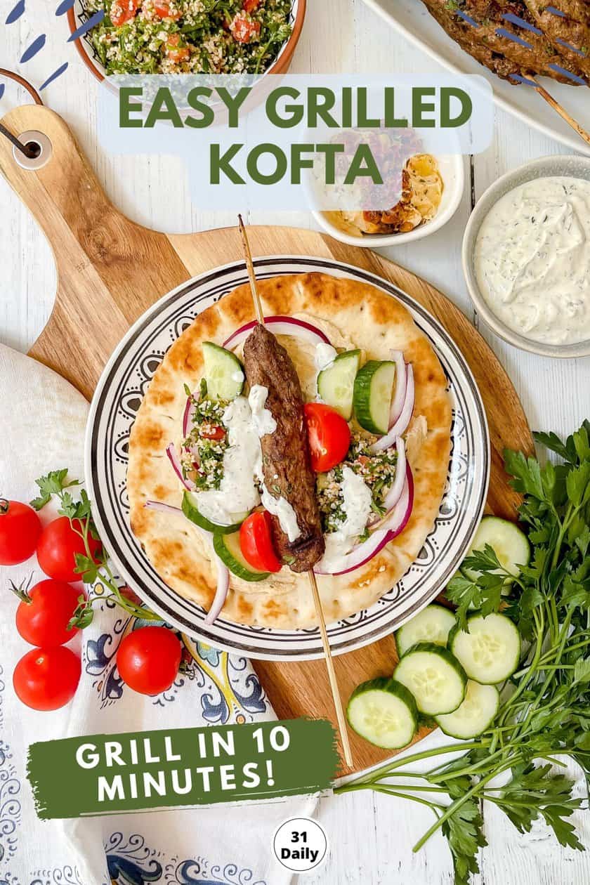 Easy Grilled Beef Kofta: Lebanese Street Food - 31 Daily