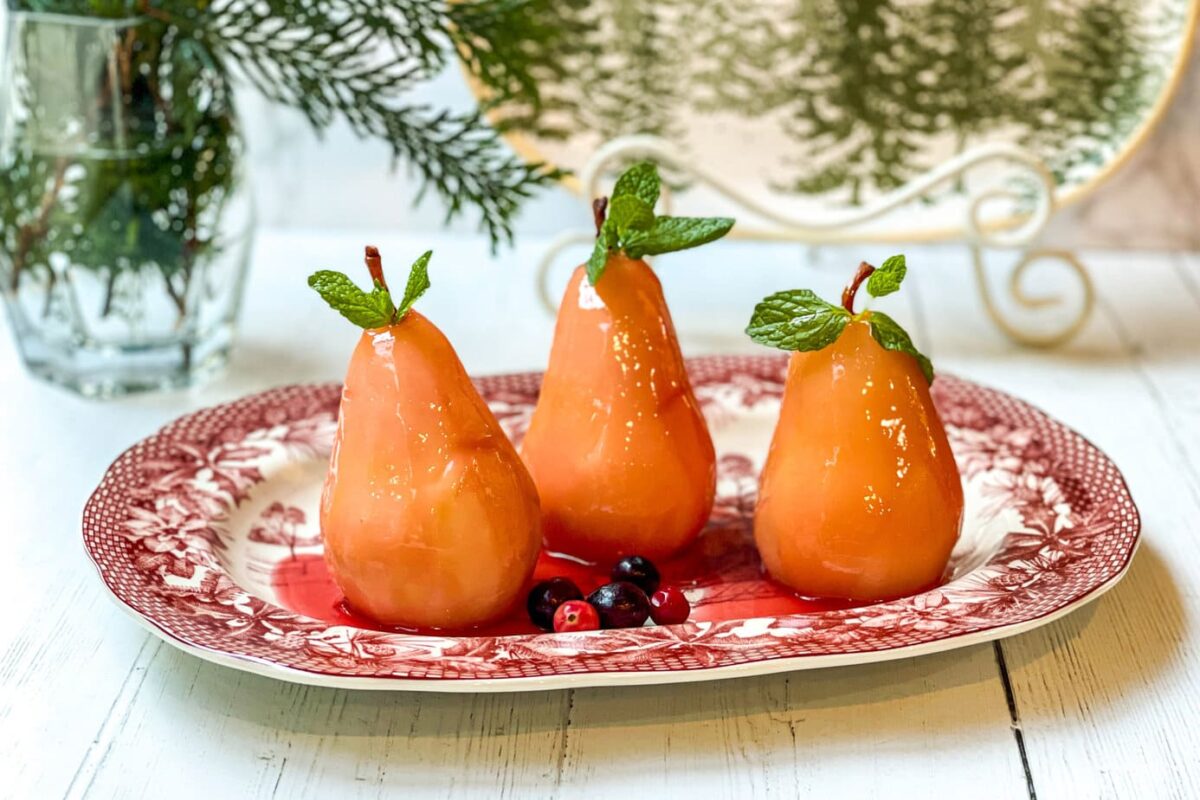 Cranberry Poached Pears: Easy Holiday Dessert - 31 Daily