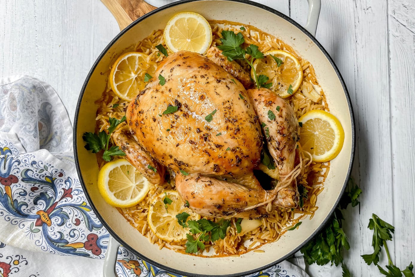 Greek Roasted Chicken with Lemon Orzo - 31 Daily