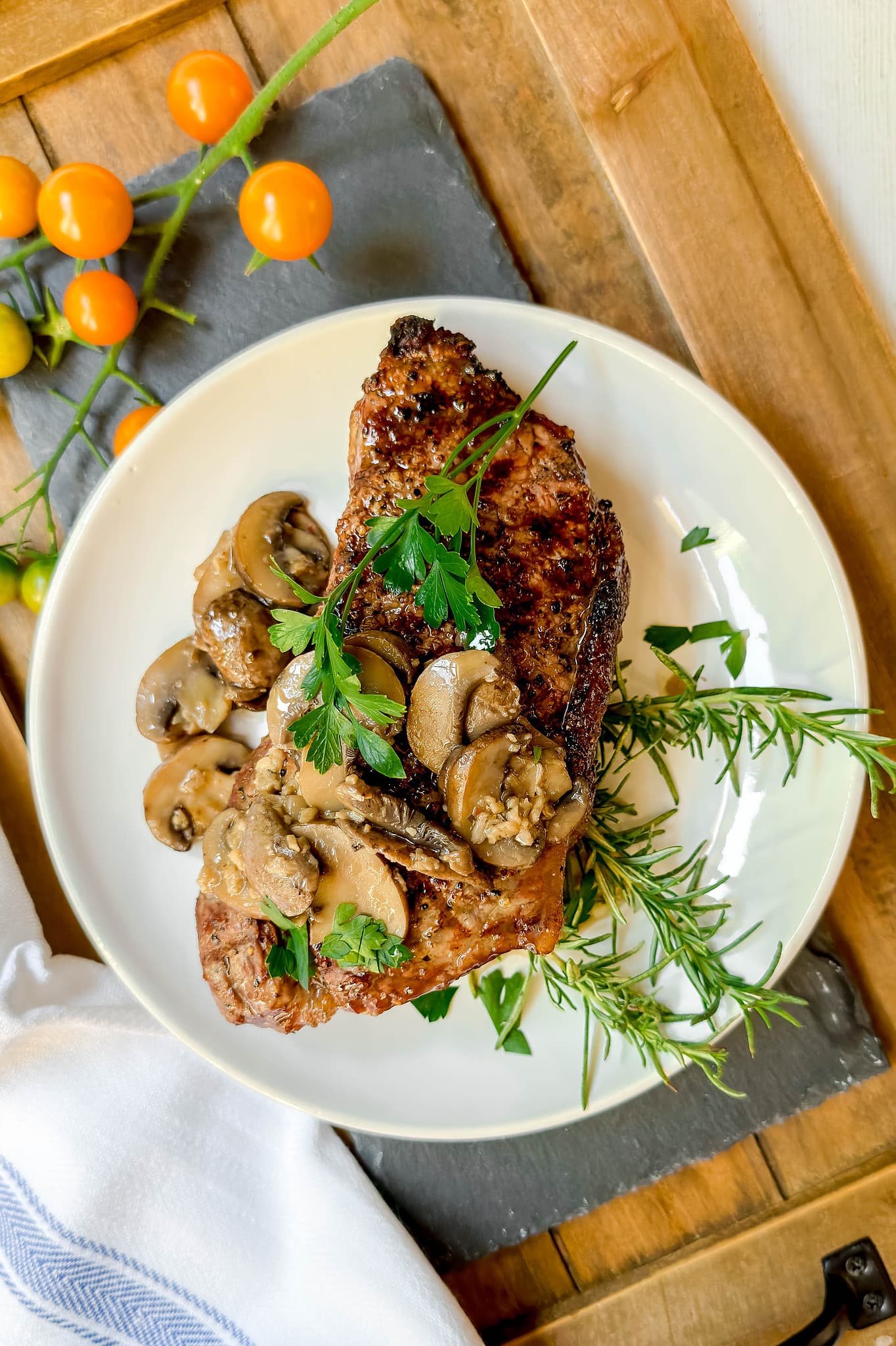 Grilling Steaks with Garlic Butter Mushroom Sauce - 31 Daily