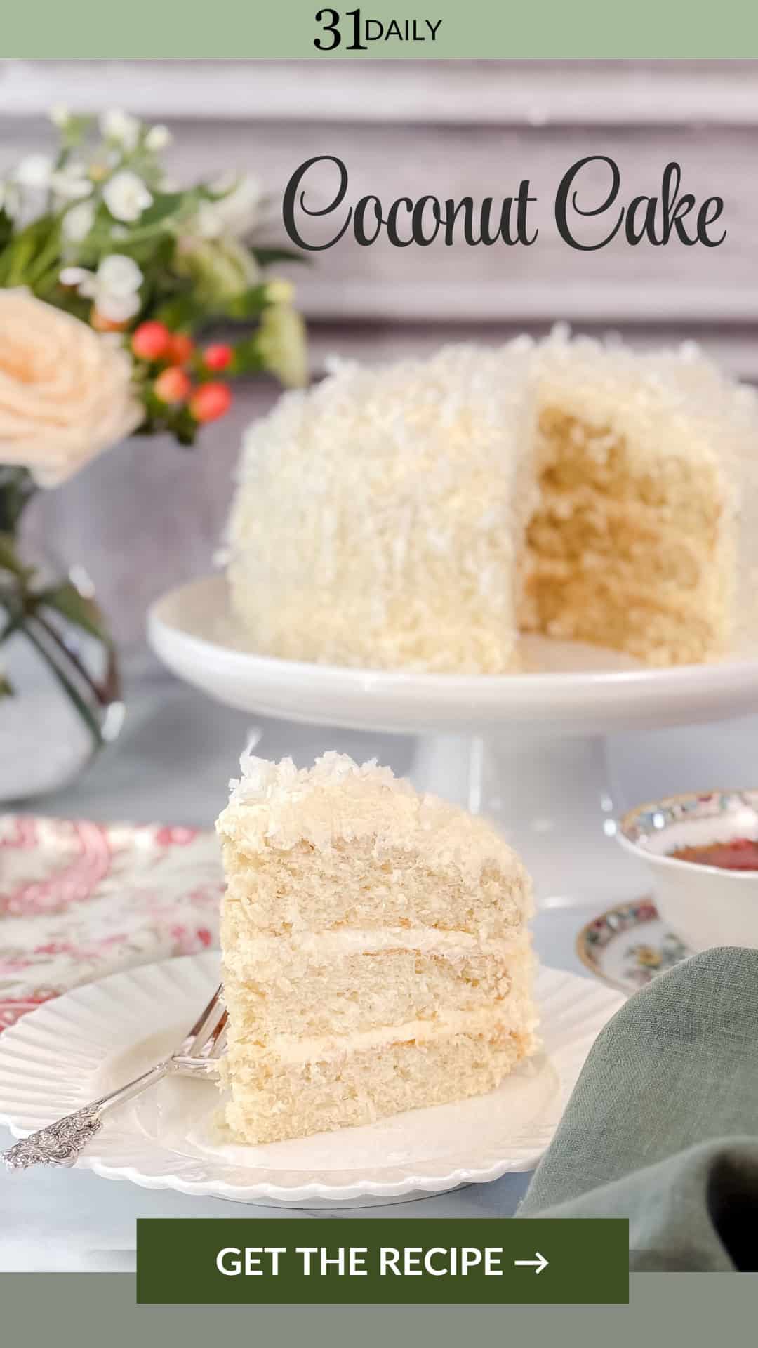 Moist Coconut Cake Recipe (Soft & Fluffy Layer Cake) - 31 Daily